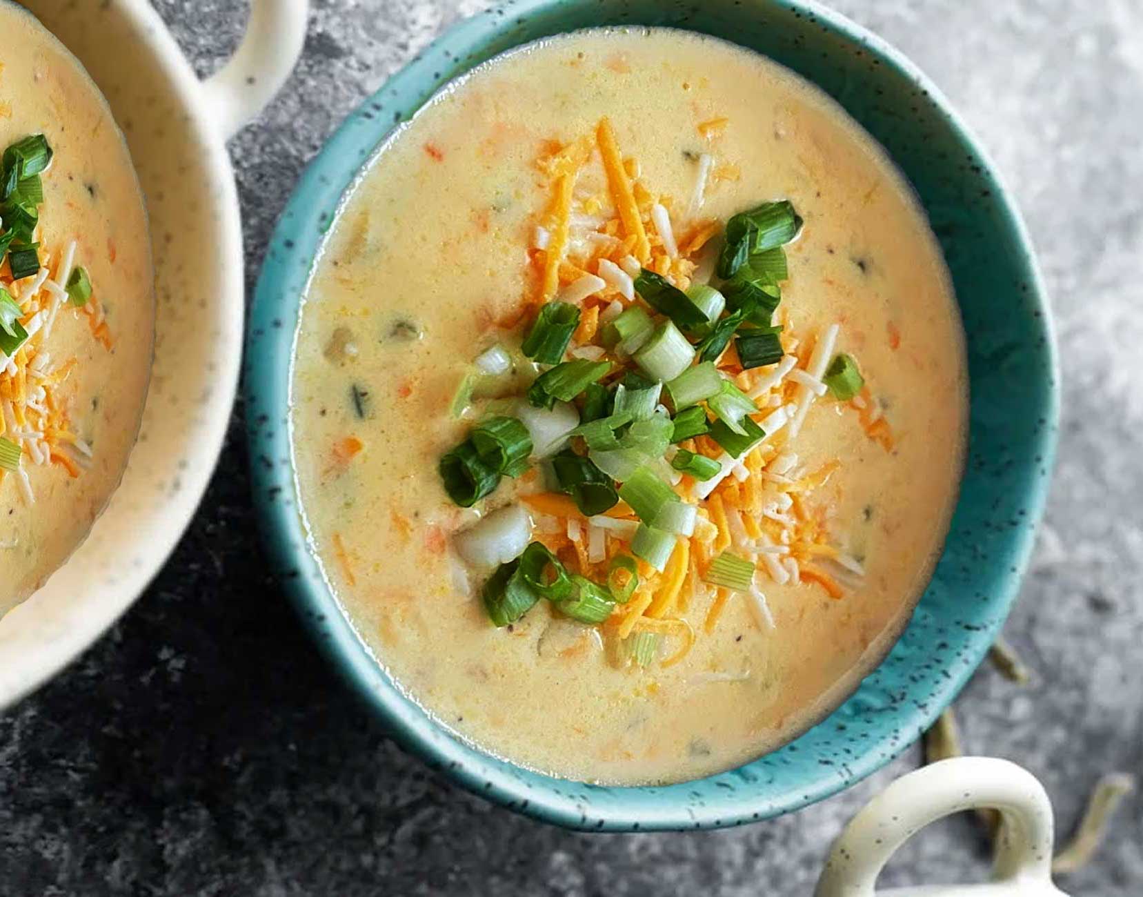 Hot cheddar cheese soup on a cold winter day - Elyssa McGregor